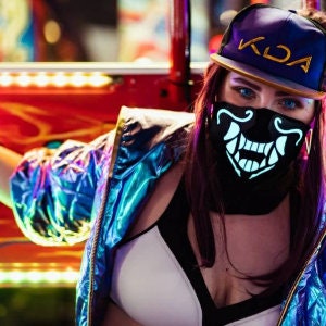 KDA Akali Sound Reactive LED Cosplay Glow Mask - Etsy Canada