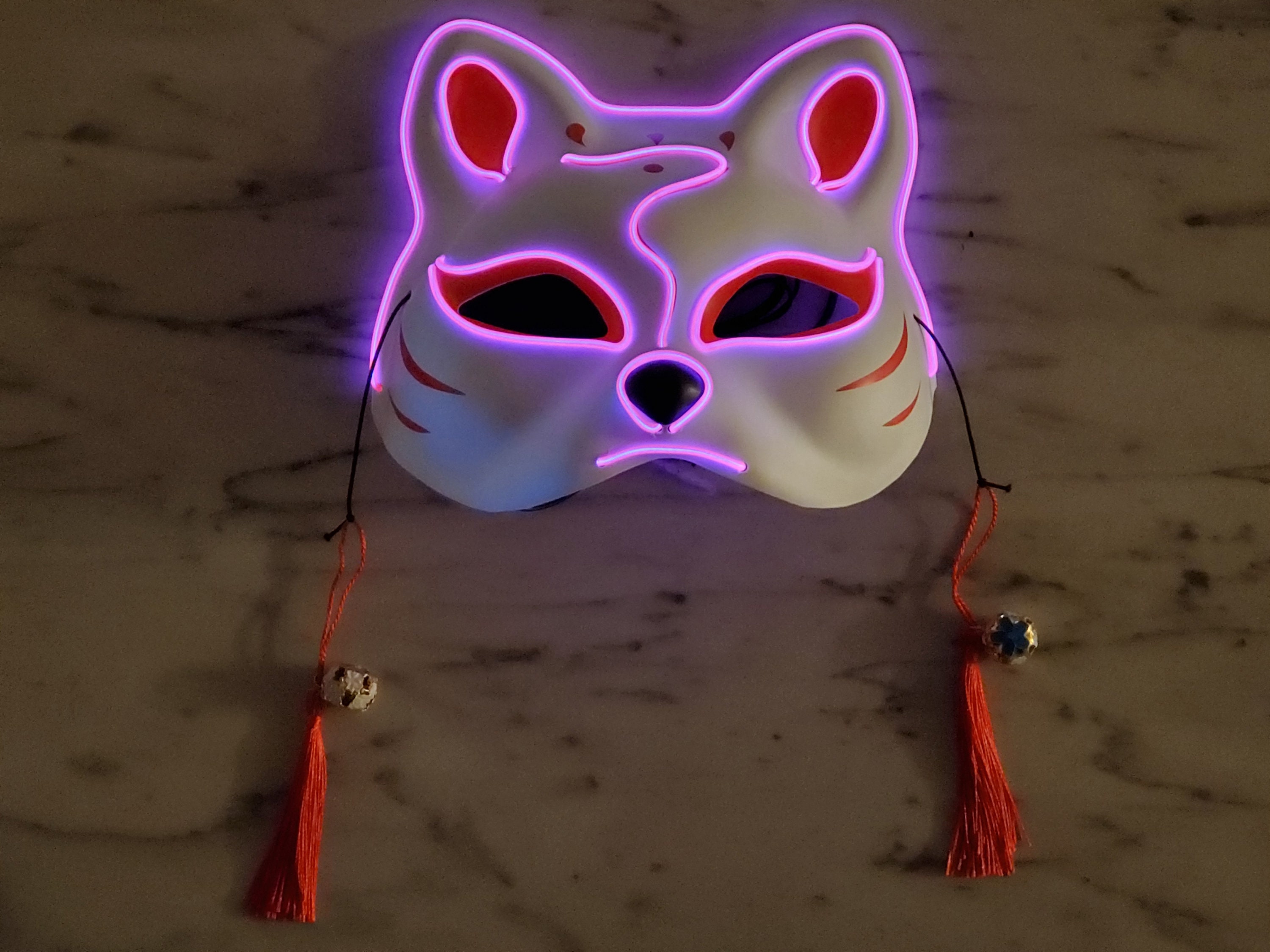Kitsune Japanese LED Glow Mask - Etsy