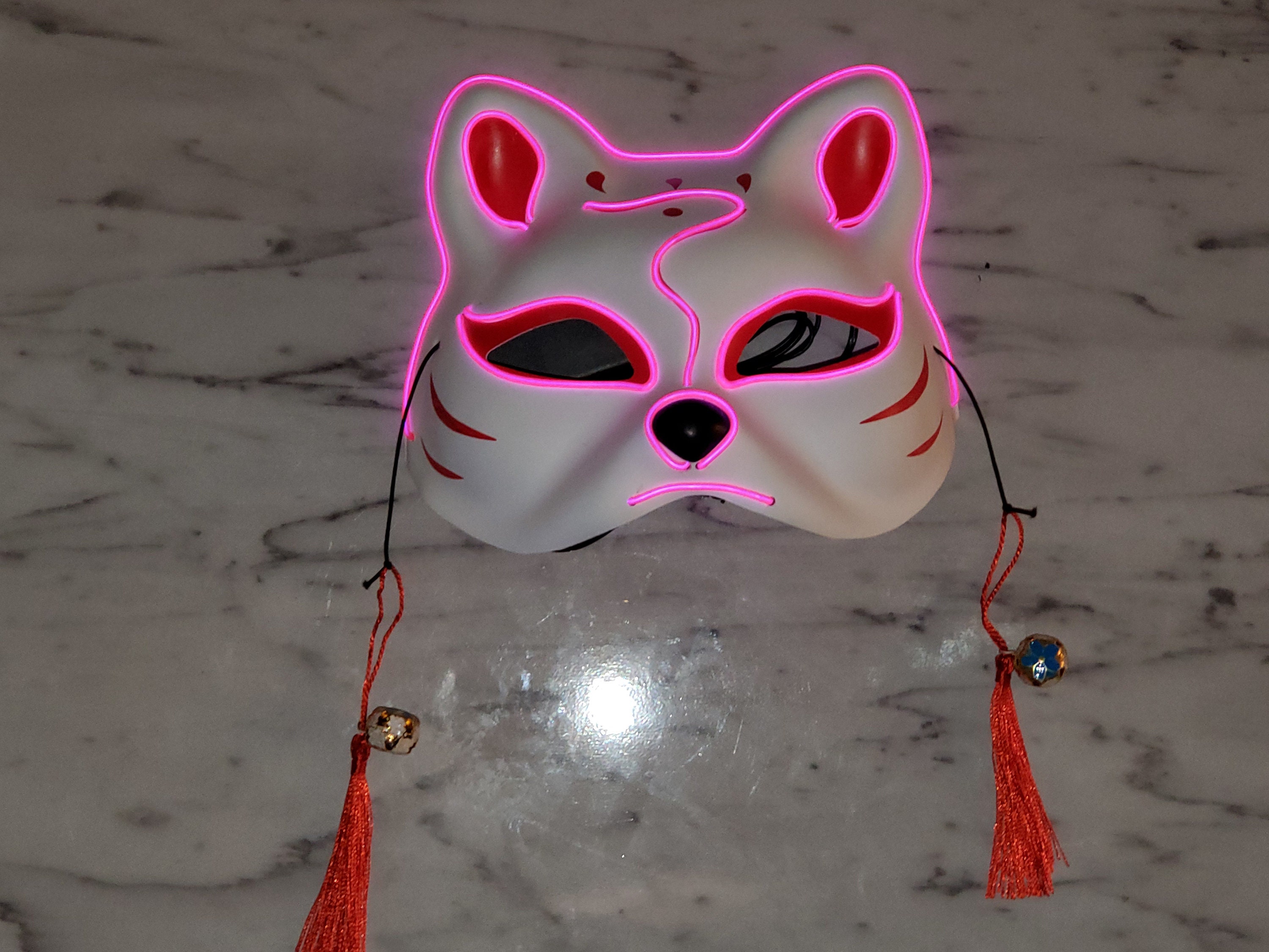 Kitsune Japanese LED Glow Mask - Etsy