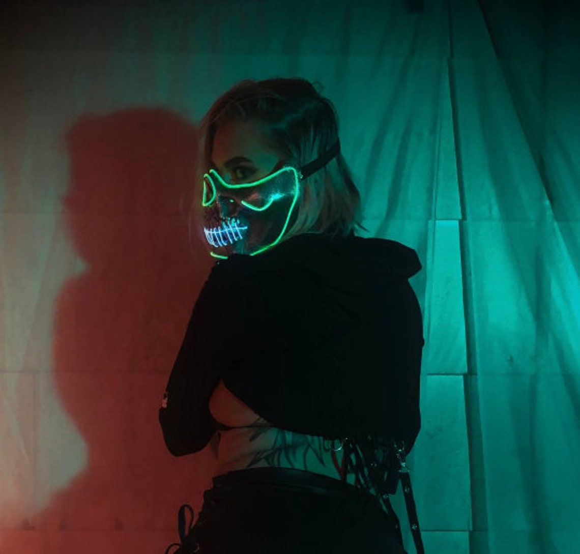 Skull Half Glow Mask - Etsy