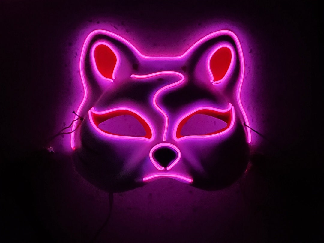 Kitsune Japanese LED Glow Mask - Etsy
