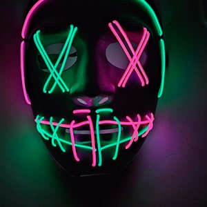 Deluxe Halloween Light up Purge Glow Mask - Etsy