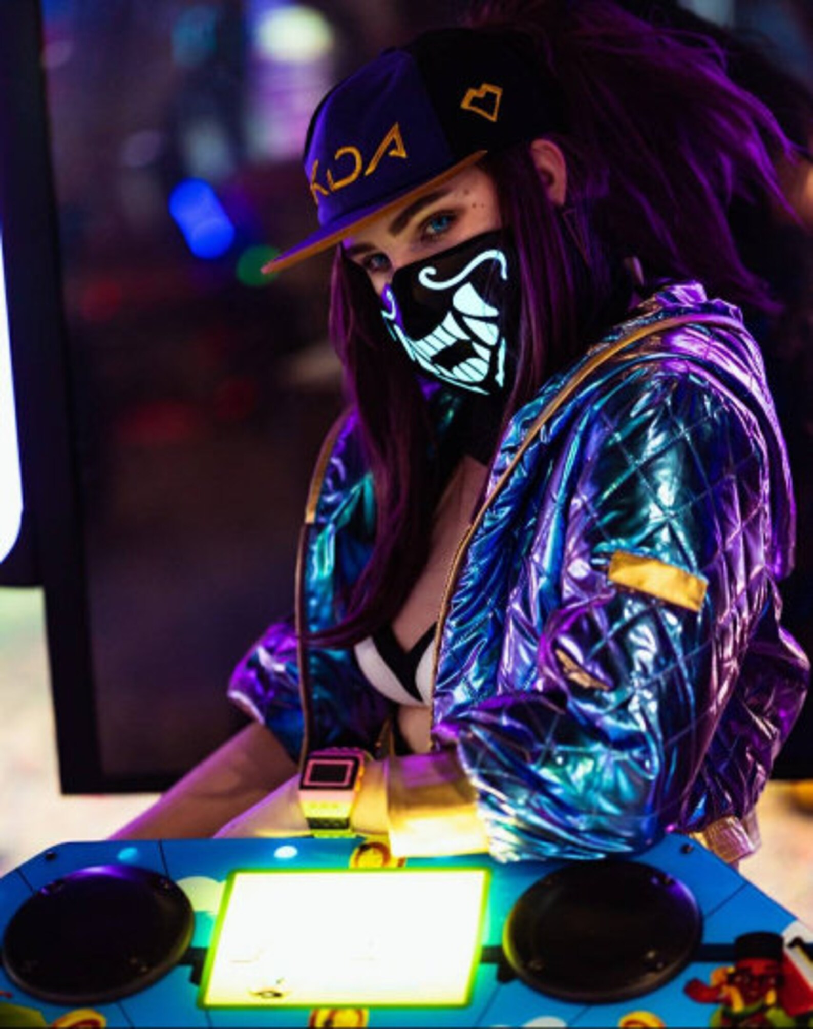 KDA Akali Sound Reactive LED Cosplay Glow Mask - Etsy Canada