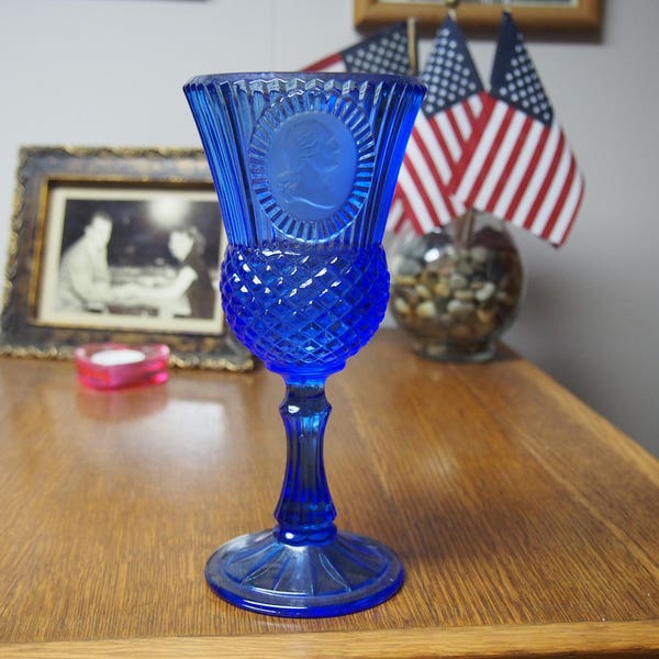 George Washington Goblet Cobalt - Etsy