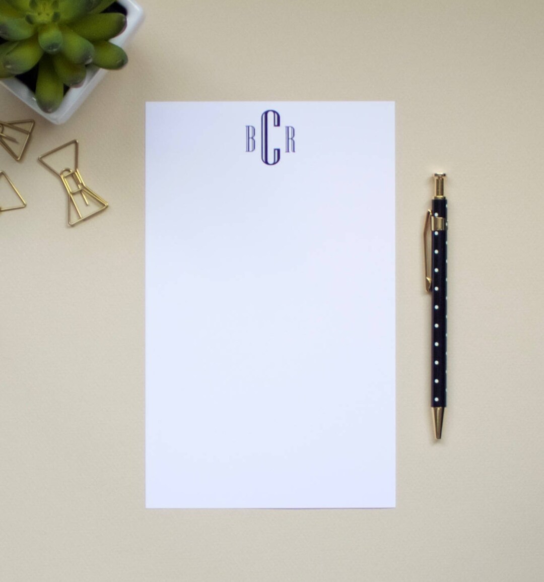 Personalized Monogram Notepad | Simple Monogram Notepad | Custom ...