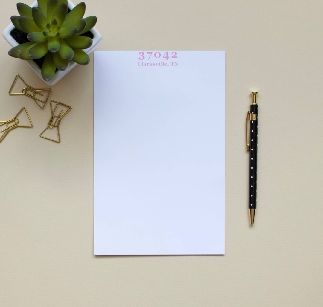 Personalized Zip Code Notepad / City Notepad / State Notepad - Etsy
