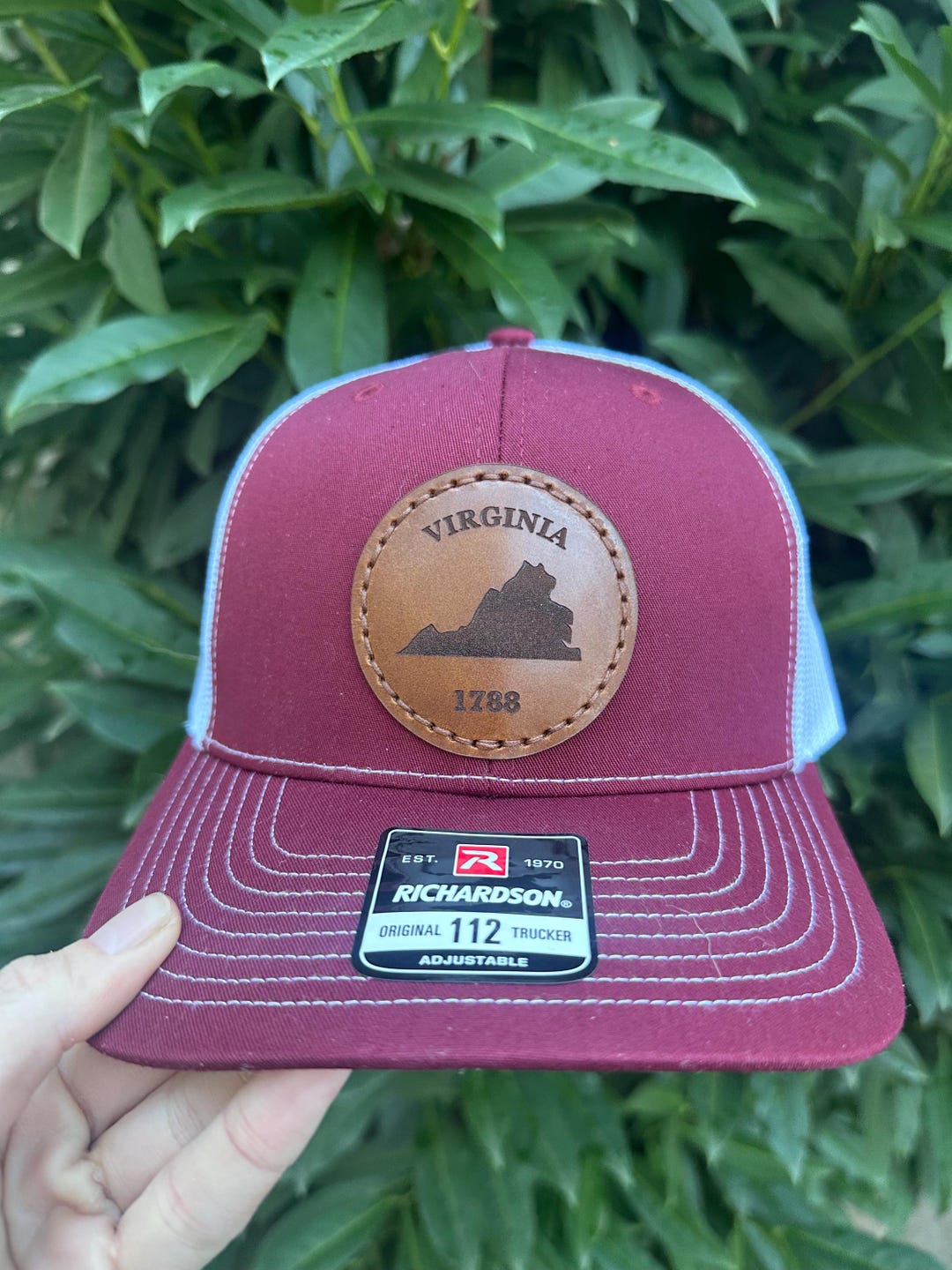 Personalized Leather Patch Hat | Richardson Hat | Groomsman Gift | Dad ...