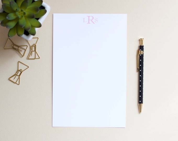 Personalized Monogram Notepad Custom Notepads Monogram Square Monogram Desk Pad Initial Notepad ...