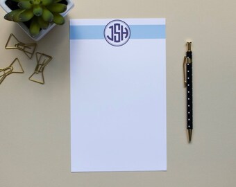 Personalized Chic Interlocking Monogram Notepad, Colorful Notepad - Etsy