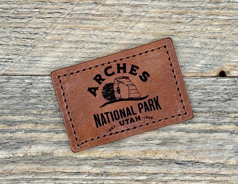 Handmade Leather Morale Patch - Arches National Park - Tan or Buck ...