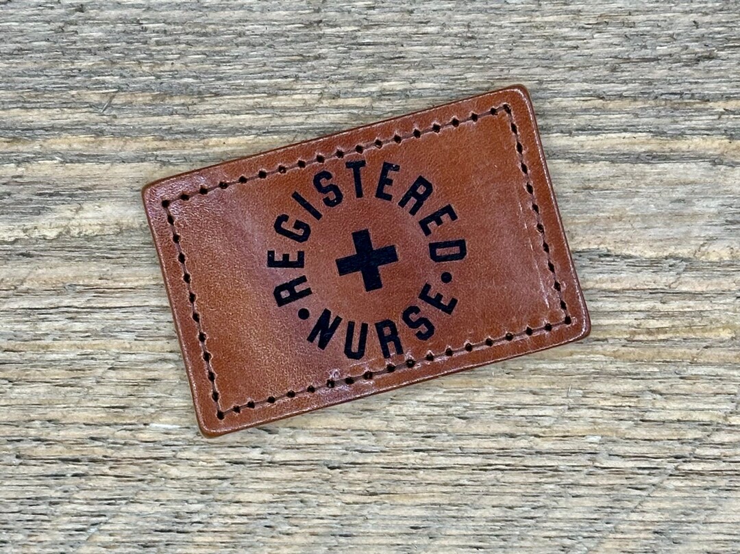 Handmade Leather Morale Patch - Registered Nurse - Tan or Buck Brown ...
