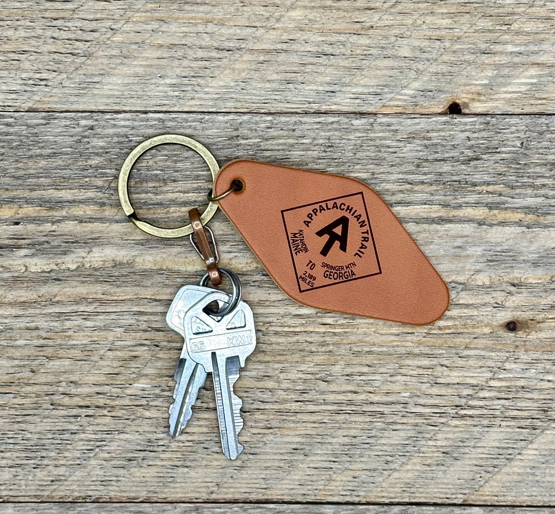 Handmade Leather Keychain - Appalachian Trail - Motel Key Fob ...