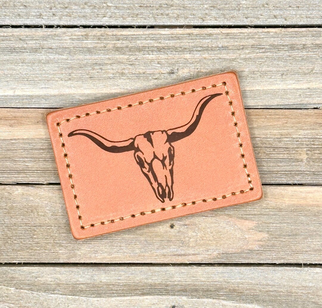 Handmade Leather Morale Patch - Longhorns - Tan or Buck Brown ...