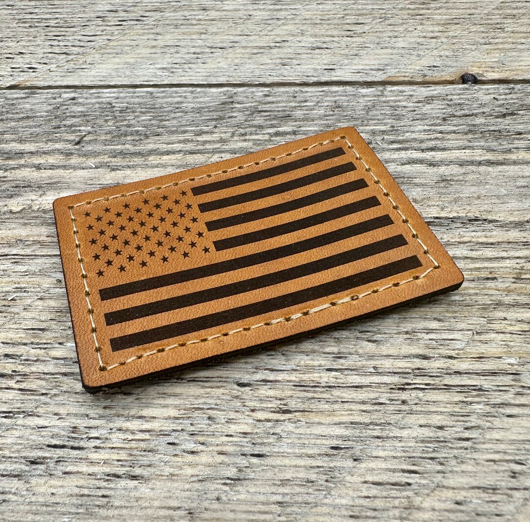 Handmade Leather Morale Patch American Flag Mandarin Brown - Etsy
