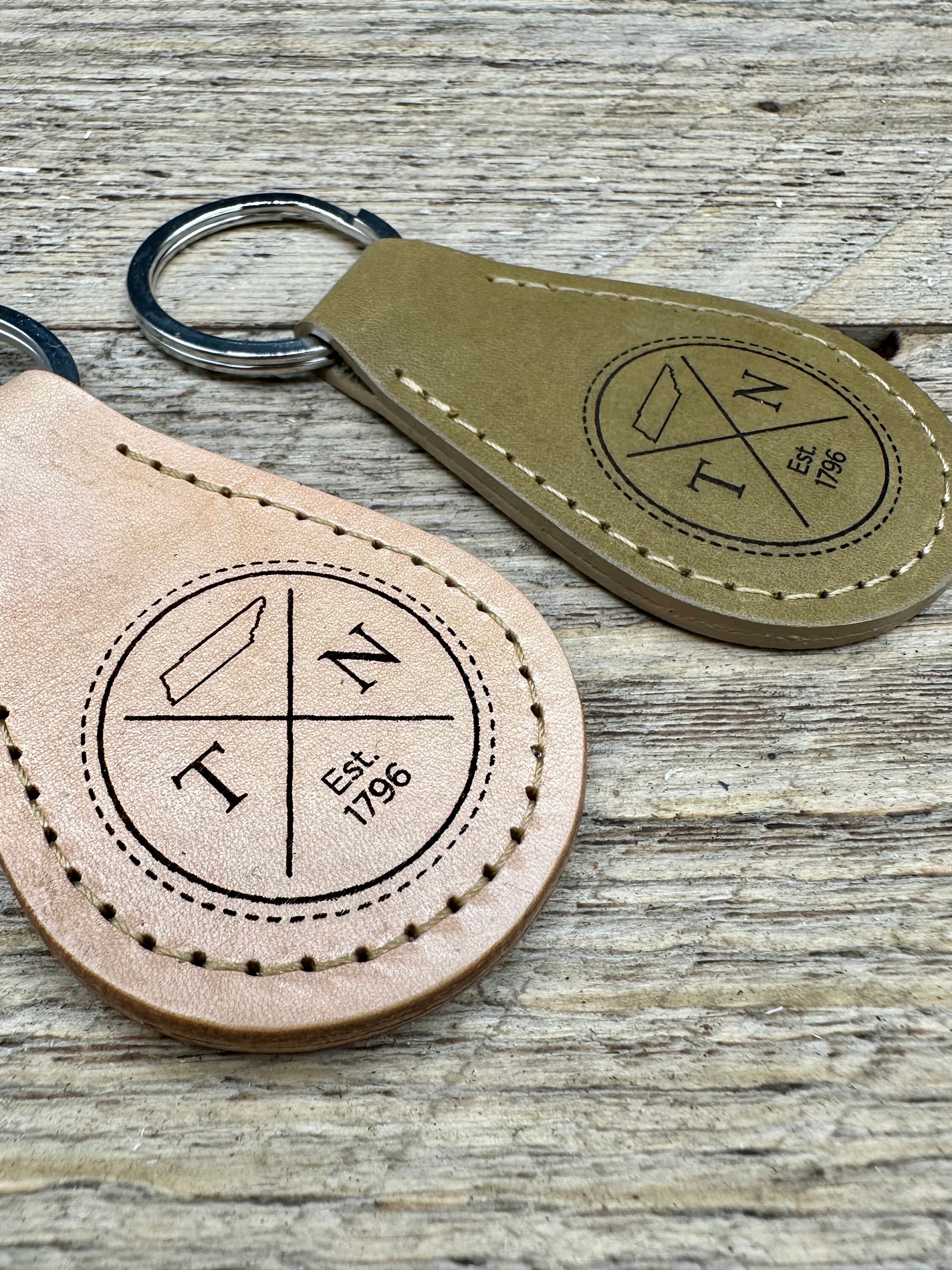 Handmade Leather Keychain Tennessee Logo Engraved - Etsy