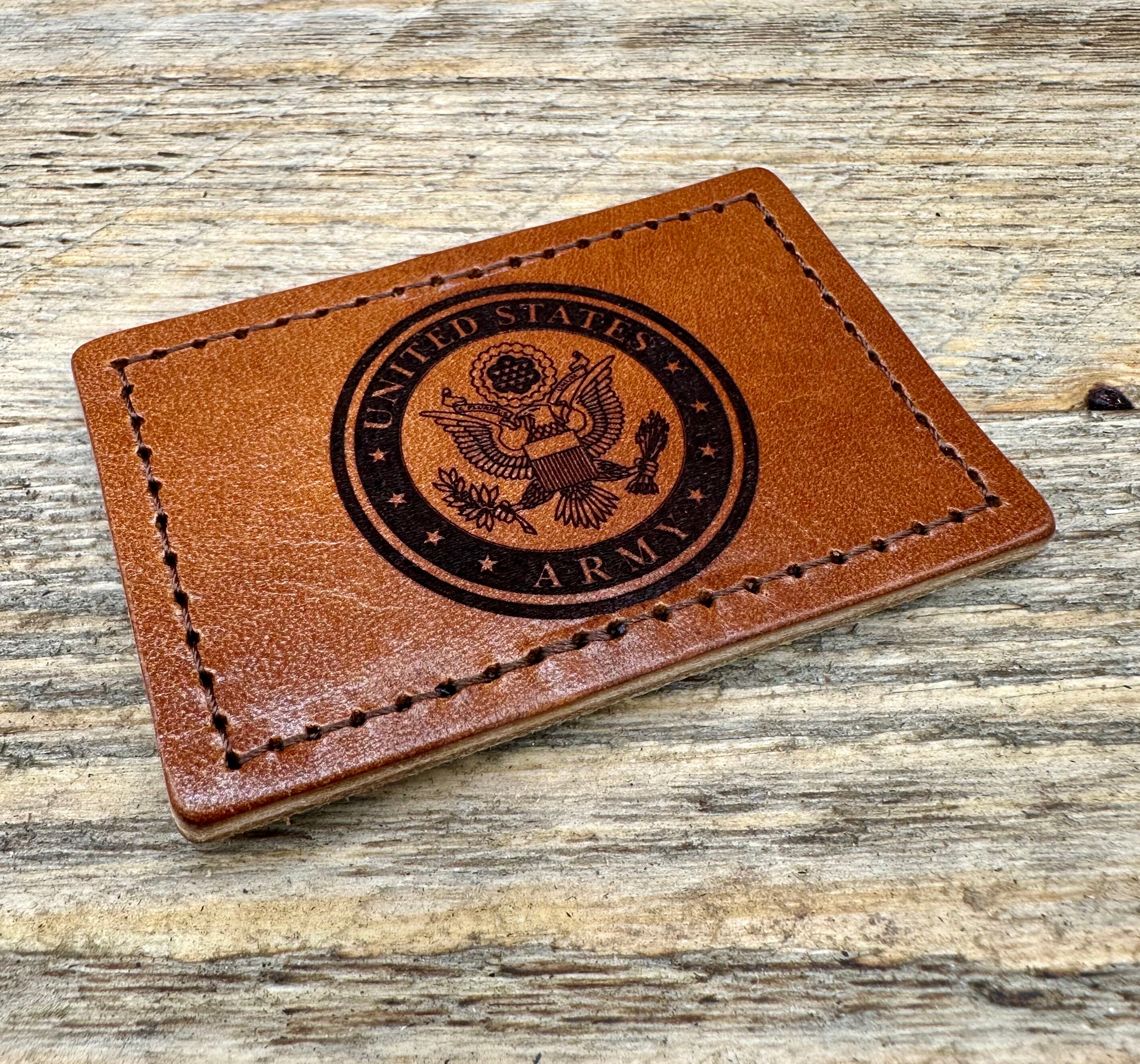 Handmade Leather Morale Patch - United Stated Army Insignia - Tan or ...