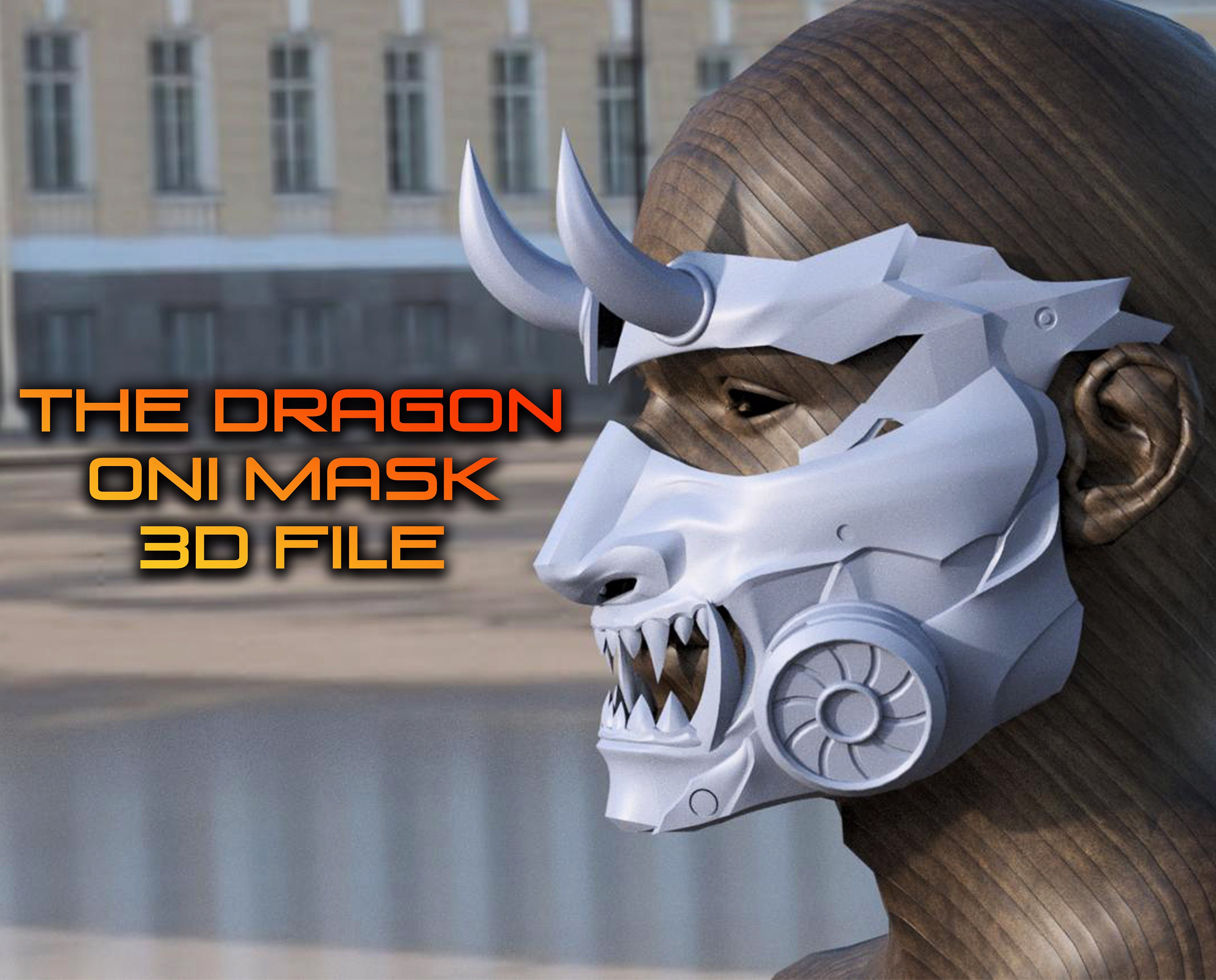 The Dragon Oni Mask 3D File - Etsy