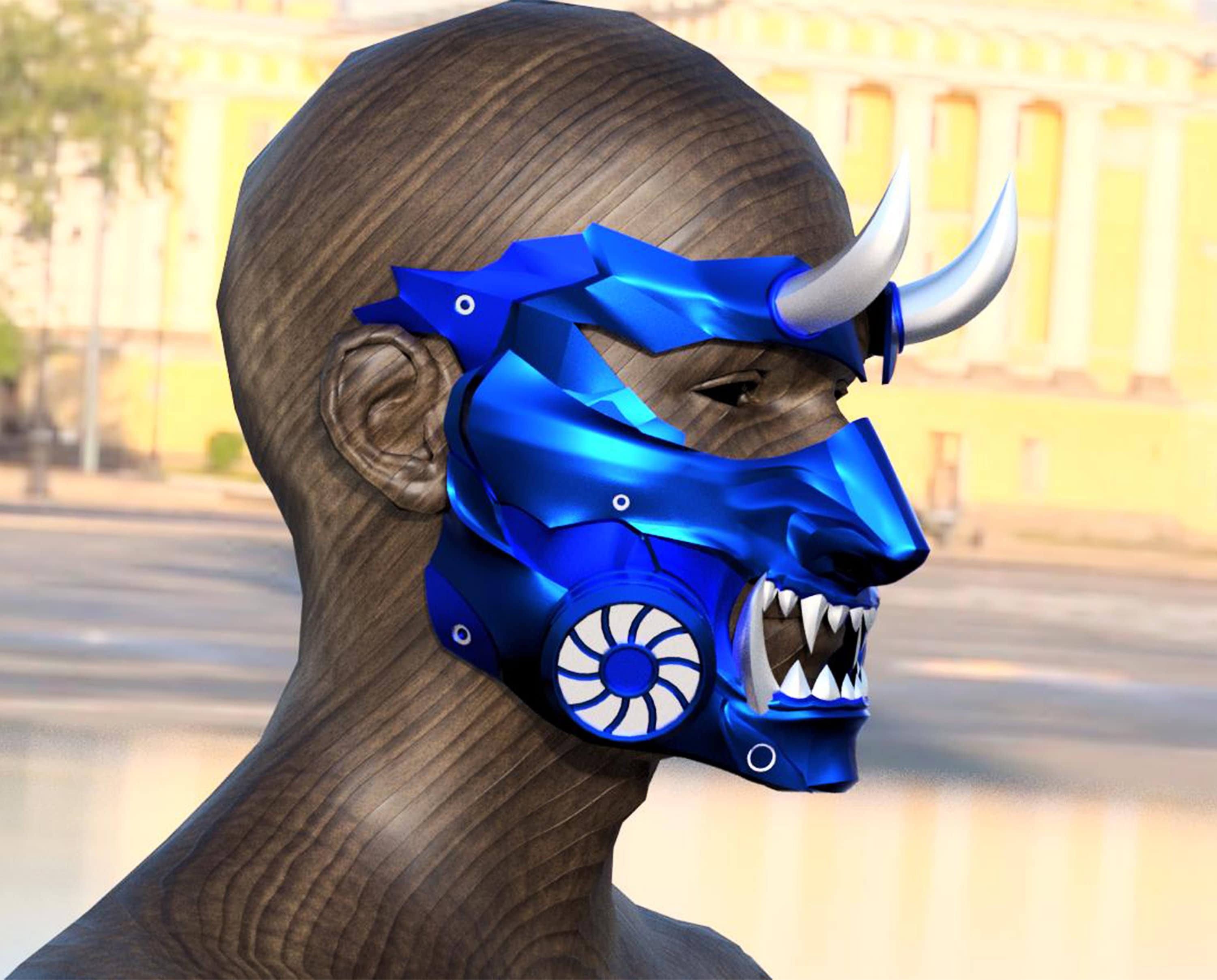 The Dragon Oni Mask 3D File - Etsy Hong Kong