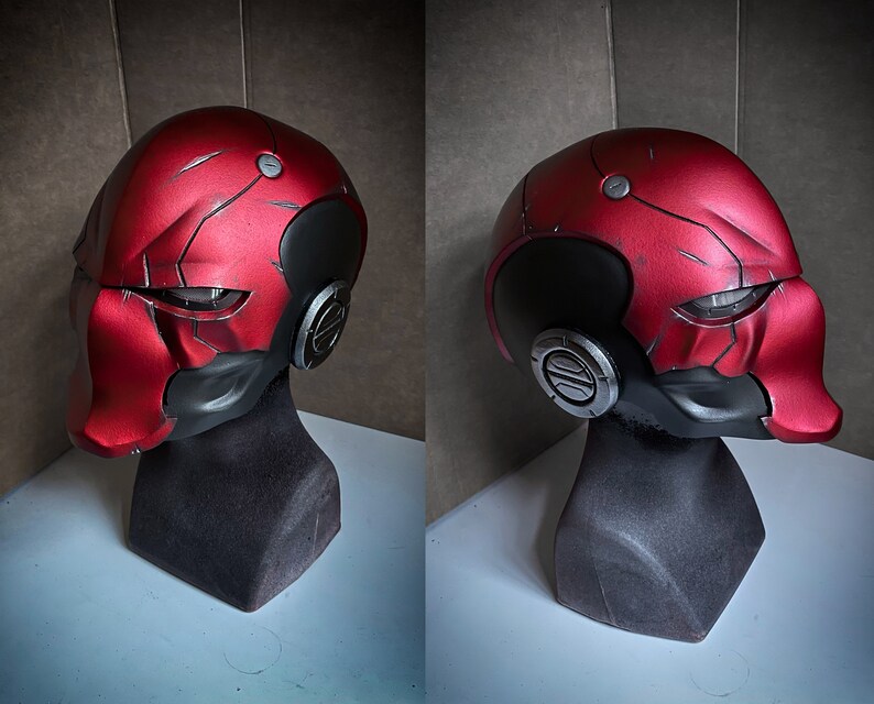 Finished Red Ronin Helmet - Etsy