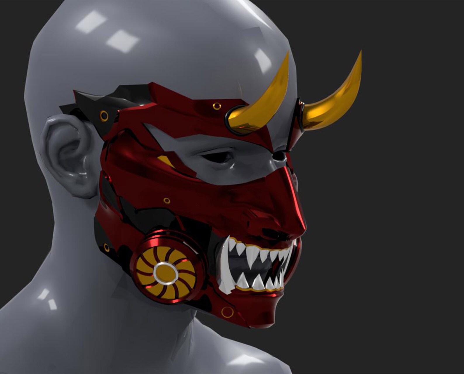 The Dragon Oni Mask 3D File - Etsy Hong Kong