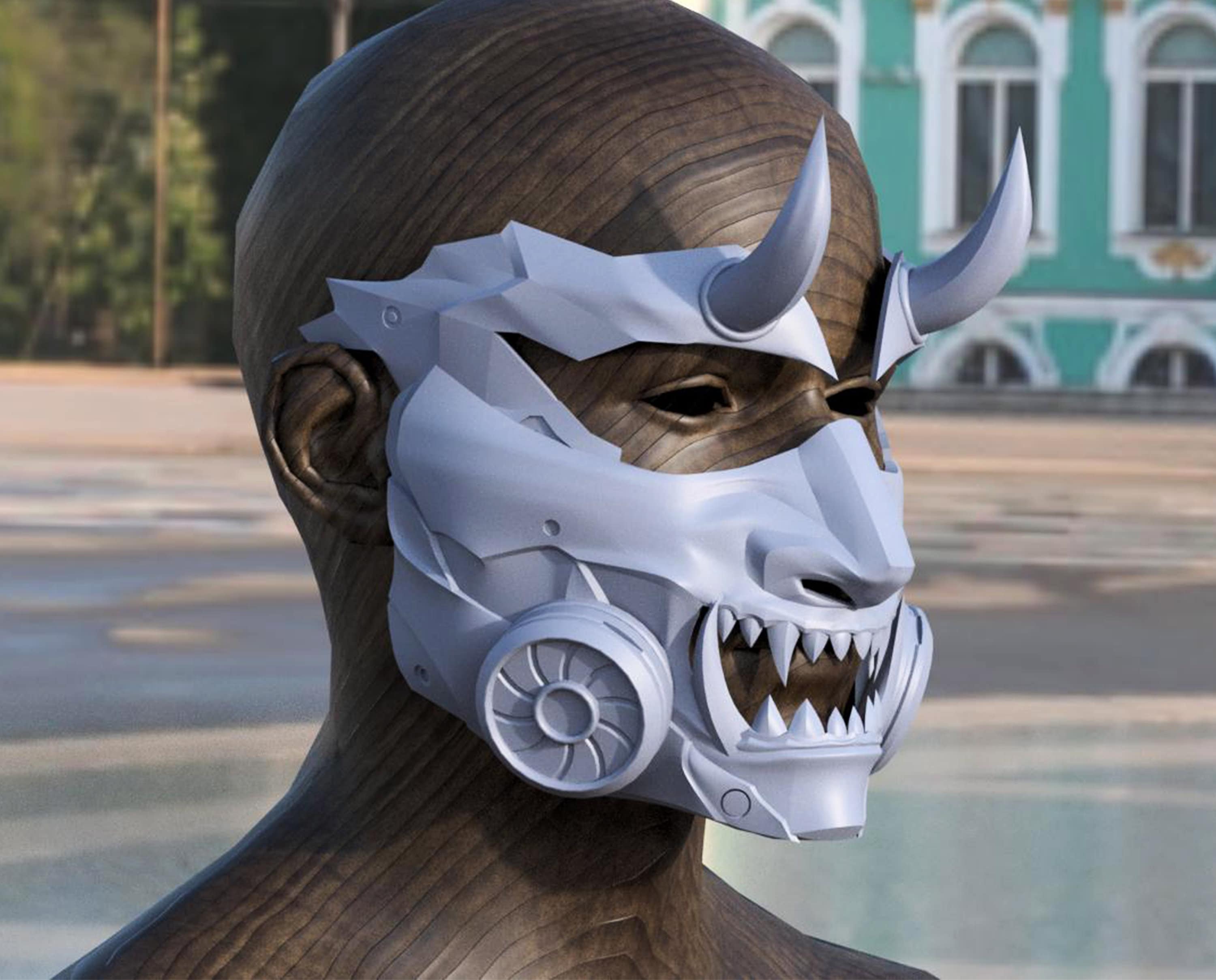 The Dragon Oni Mask 3D File - Etsy Hong Kong