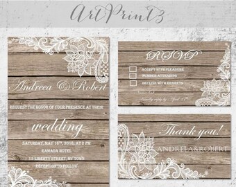 Rustic Wedding Invitation Printable Printable Wedding | Etsy