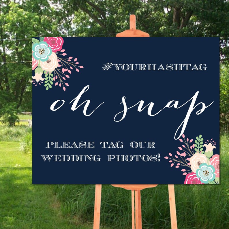 Oh Snap Wedding Sign Printable, Hashtag Wedding Sign Printable, Rustic ...