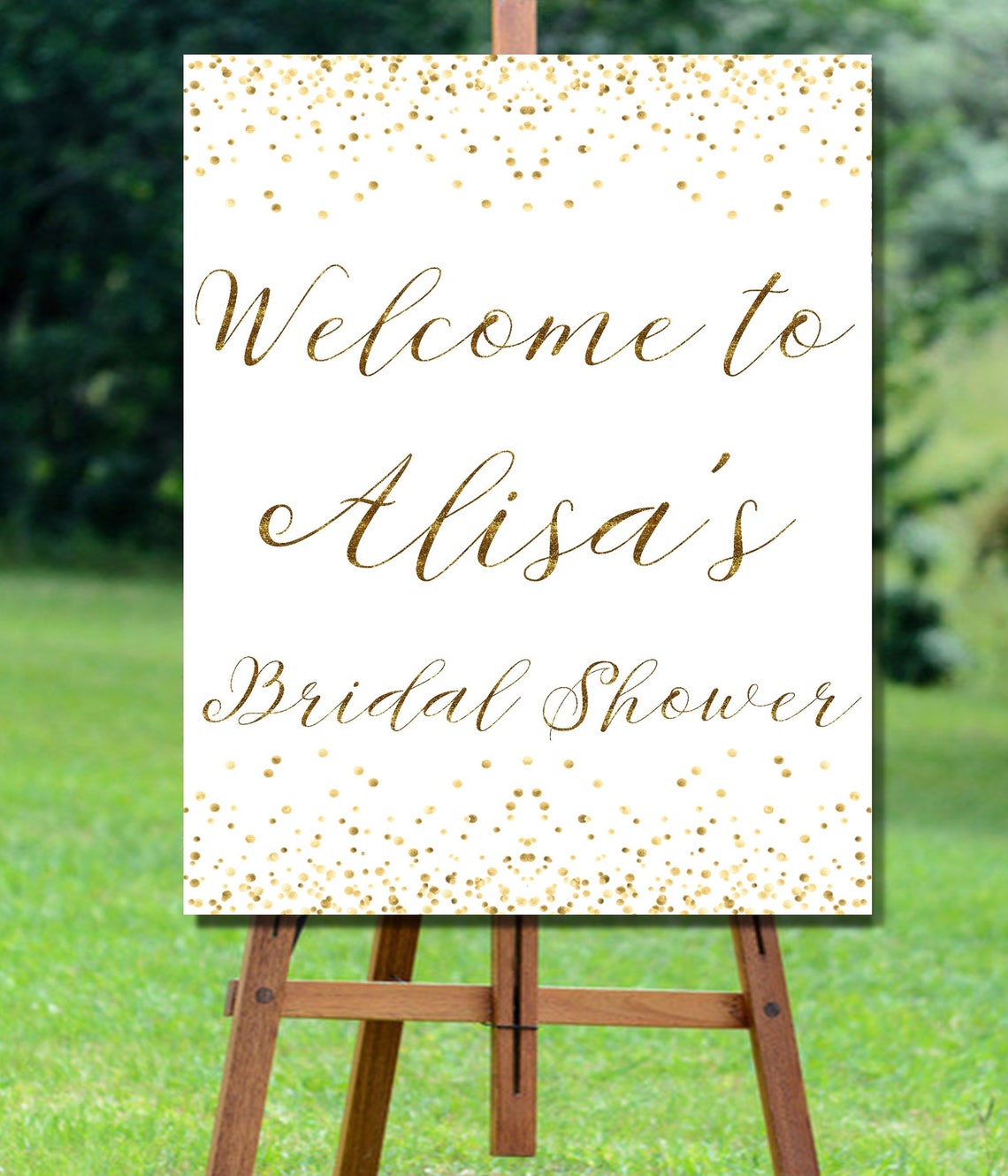 Bridal Shower Welcome Sign Bridal Shower Sign Gold Confetti - Etsy