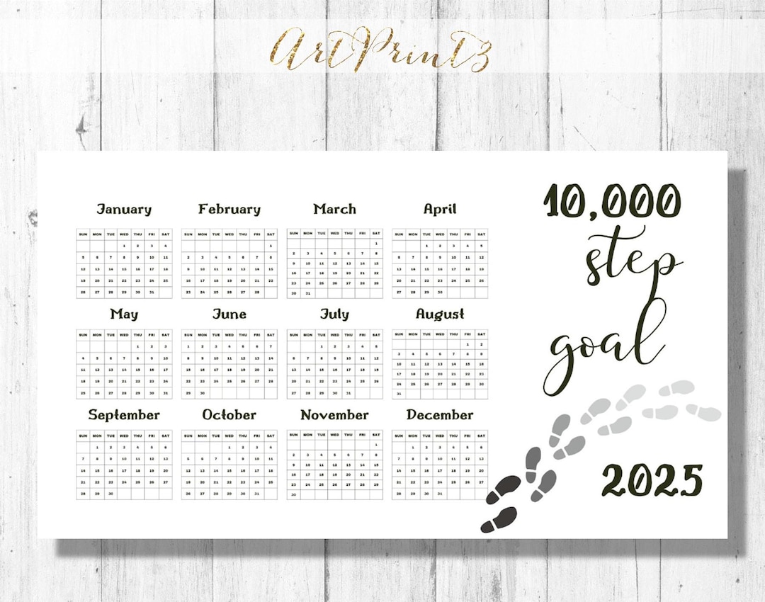 10,000 Steps Goal Tracker, 2025 Steps Tracker Coloring Page Printable ...
