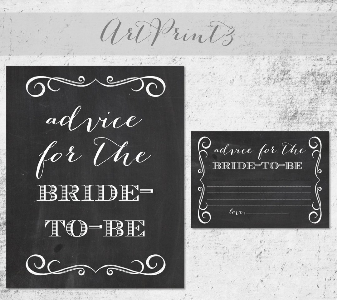 Advice for the Bride to Be Printable, Bridal Shower Advice for the ...