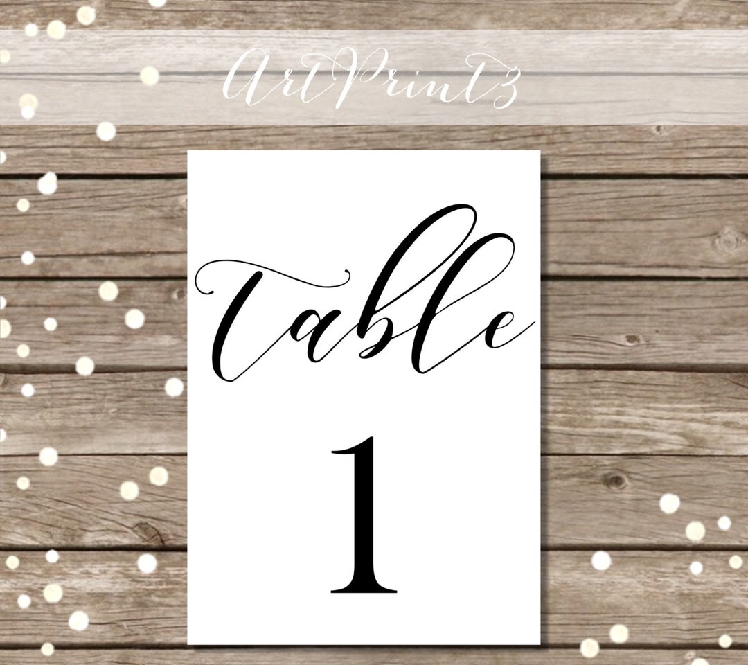 Printable Wedding Table Numbers 1 - 30, Printable Table Numbers ...