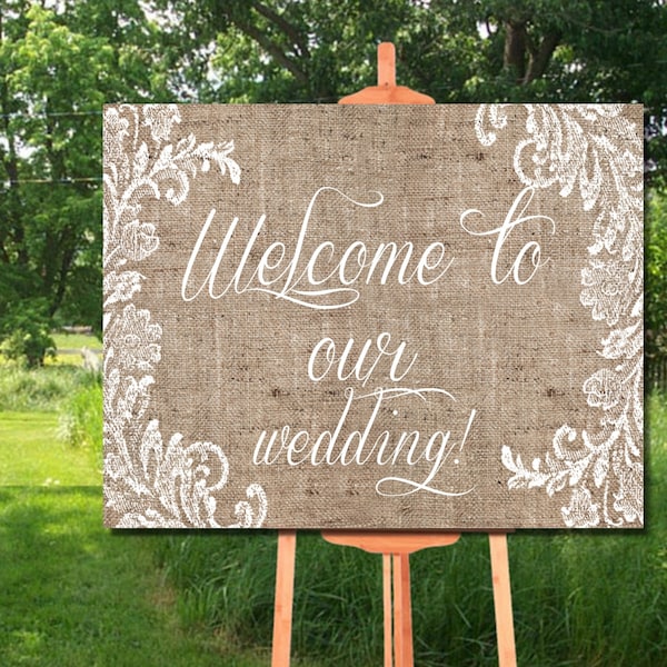 Burlap Welcome Sign - Etsy