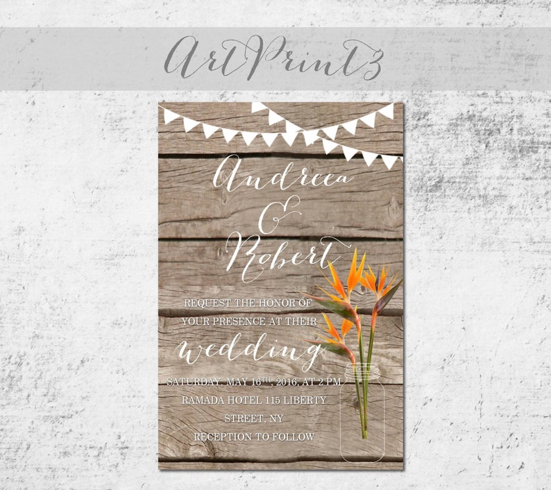 Printable Wedding Invitations Rustic Wedding Invite Suite - Etsy
