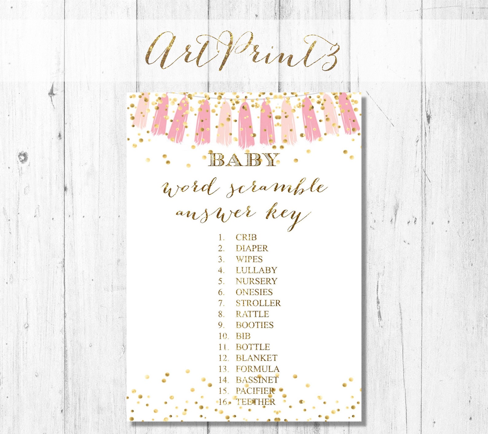 Gold Baby Shower Games Package Printable, Who Knows Mommy Best, Baby ...