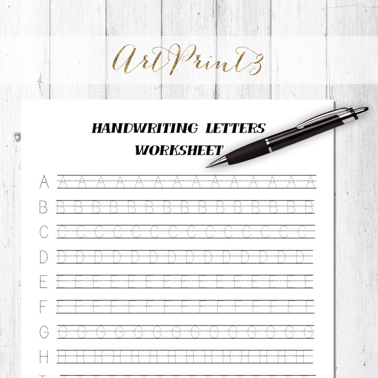 Printable Letters Practice Worksheets, Instant Download Handwriting ...