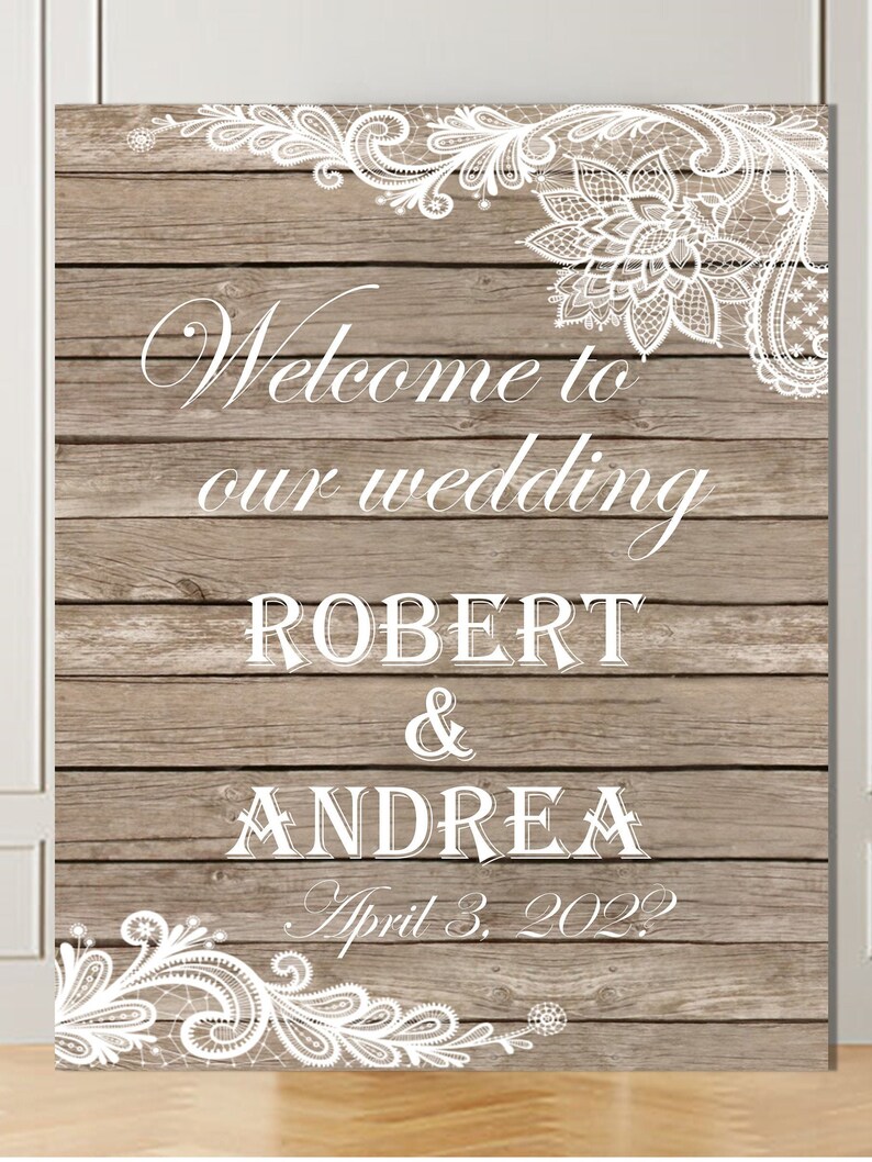 Rustic Wedding Printable Welcome Sign, Rustic Welcome to Our Wedding ...