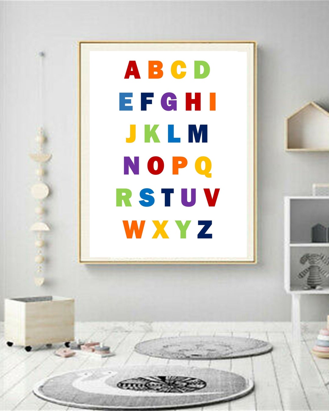 Rainbow Alphabet Printable, Kids Room Wall Decor, ABC Poster, Alphabet ...
