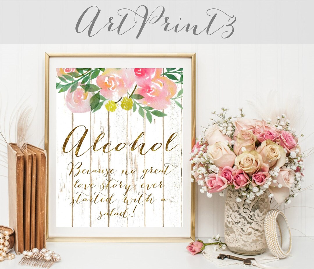 Alcohol Sign Printable, Wedding Bar Signs, Reception Signs, Cocktail ...