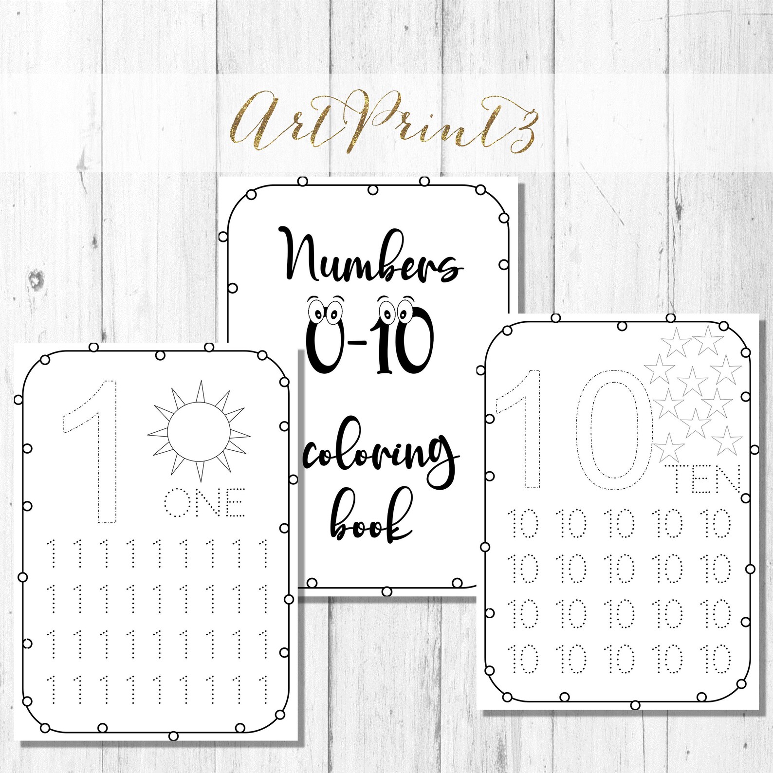 Numbers Coloring Pages, Learning Number Activity, Coloring Book ...