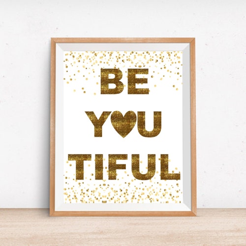 SALE Beyoutiful Printable Be YOU Tiful Beautiful Print | Etsy