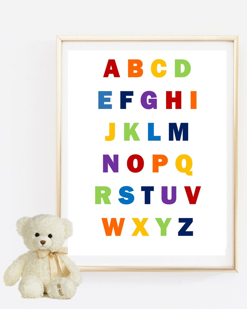 Rainbow Alphabet Printable, Kids Room Wall Decor, ABC Poster, Alphabet ...
