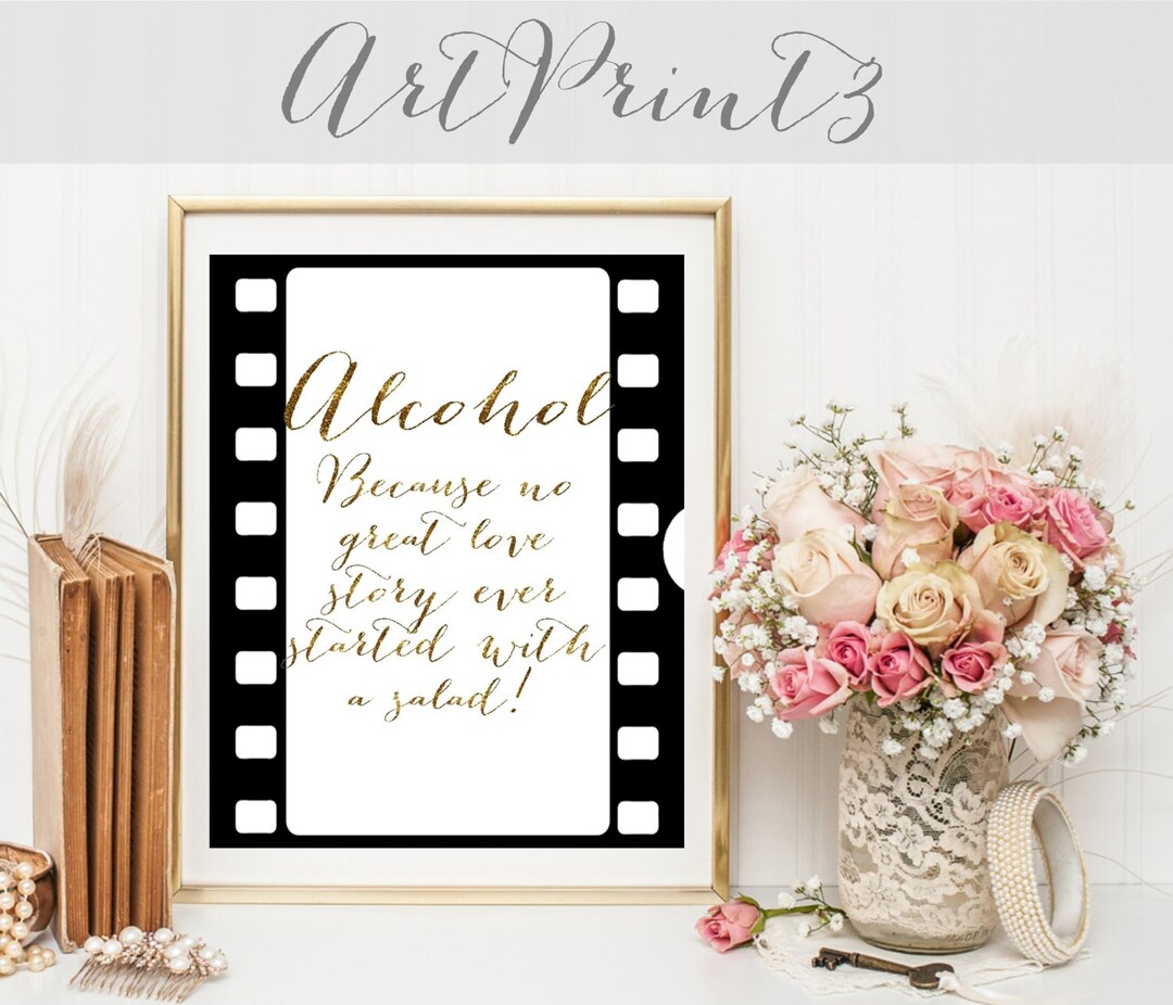 Alcohol Sign Printable, Wedding Bar Sign, Reception Signs, Cocktail Bar ...