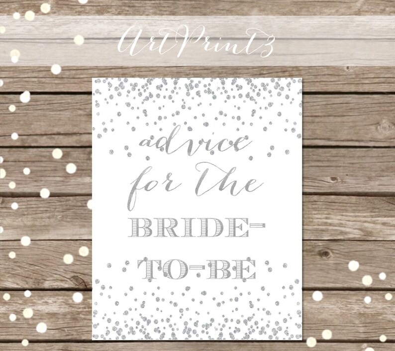 Advice for the Bride to Be Printable, Bridal Shower Advice for the ...