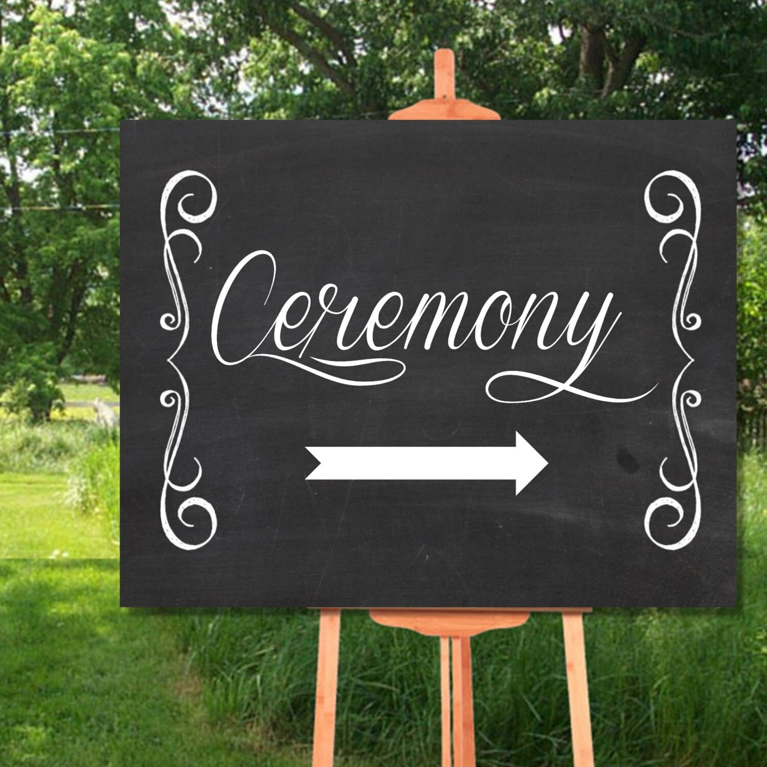 Wedding Ceremony Sign Printable, Chalkboard Wedding Sign Printable ...