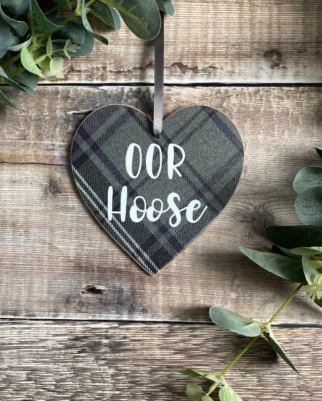 Hanging Heart Plaque Oor Hoose Tartan Heart. Scottish Gift - Etsy