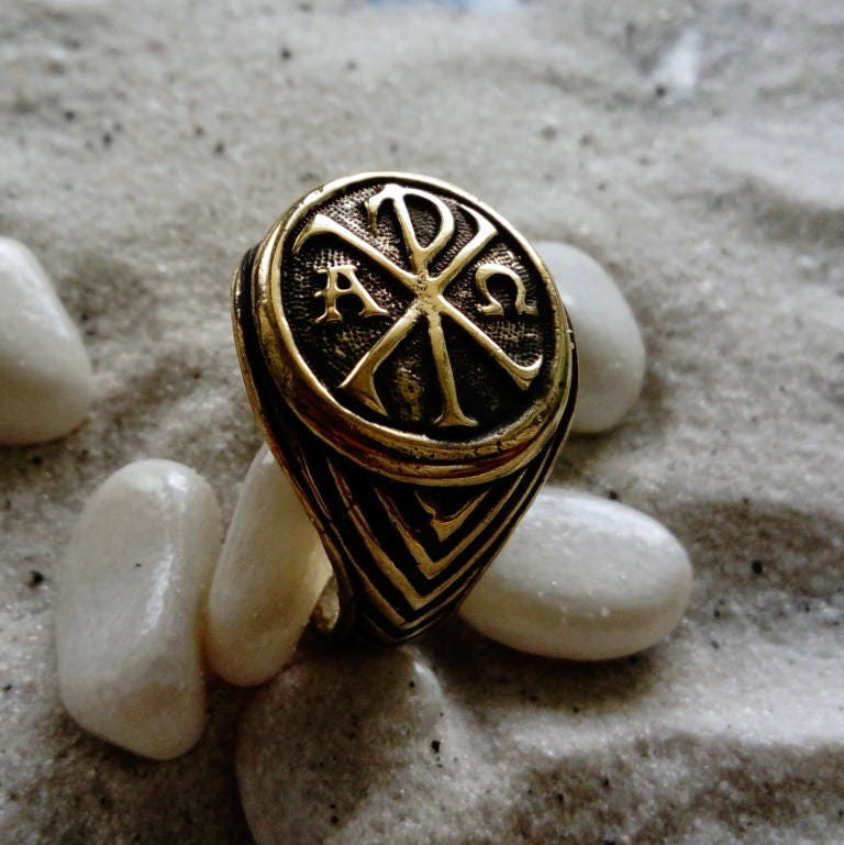 Chi Rho Ring Labarum Chrismon Constantines Cross Christogram | Etsy