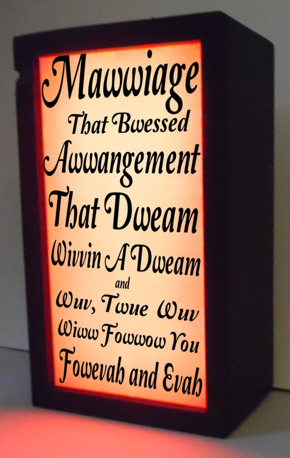 LED Light up Sign Princess Bride Quote. - Etsy