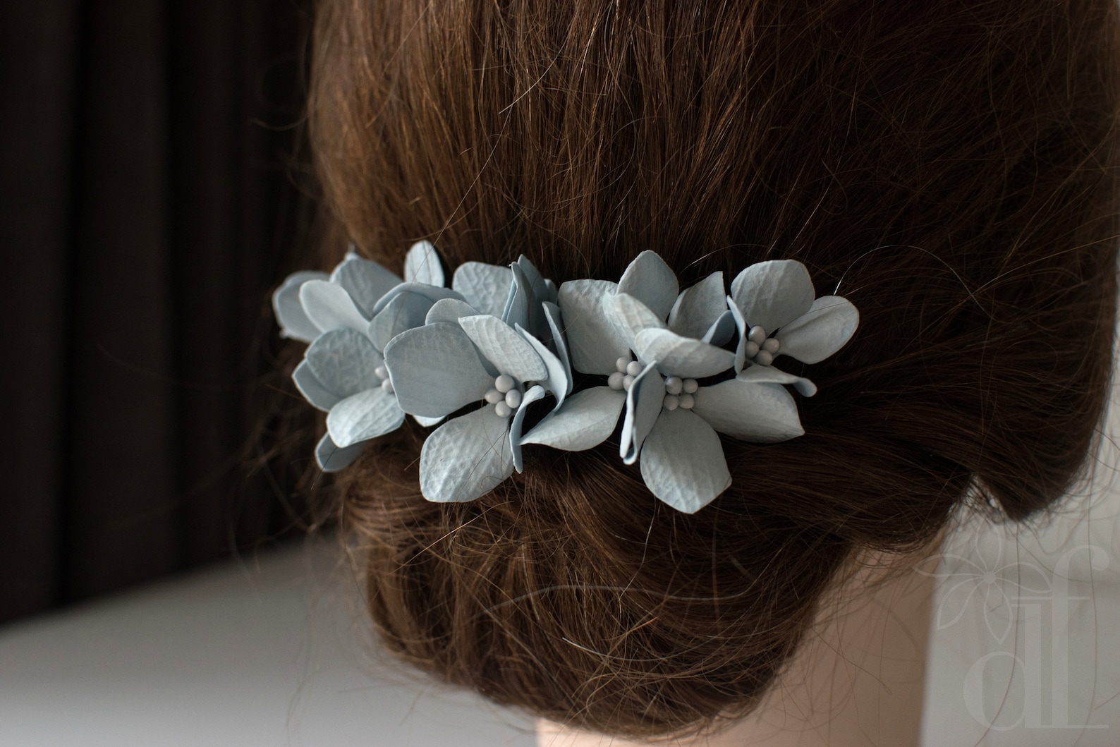 Blue Wedding Hair Hydrangea Hydrangea Hair Pin Wedding Blue Grey ...