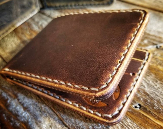 Leather Bifold Wallet Men's Leather Wallet Horween | Etsy