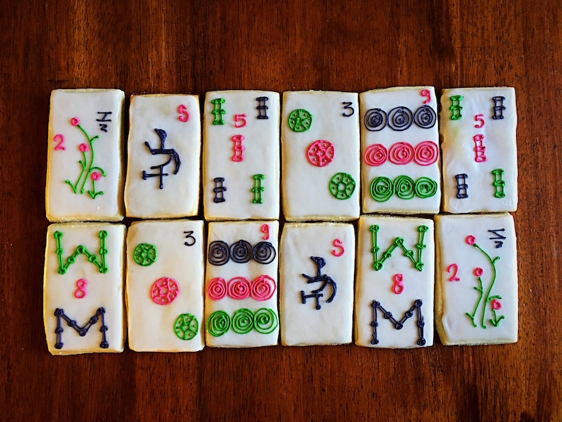Mahjong Cookies - One Dozen - Mahjong Party Favors - Mah Jong Decorated ...